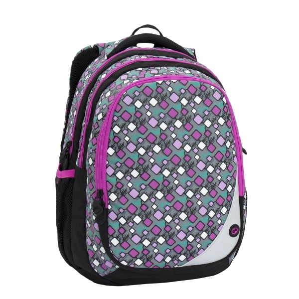 Dievčenský školský batoh Bagmaster MAXVELL 6 A GREY/PINK/BLUE | Bagmaster.sk